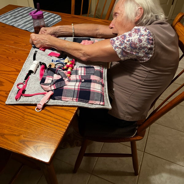 Plaid Shirt Fidget, Sensory, Activity Quilt Blanket for Alzheimer ...