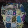 Rag Quilt Tote Bag Purse Purples and Teals Coordinating Colors so ...