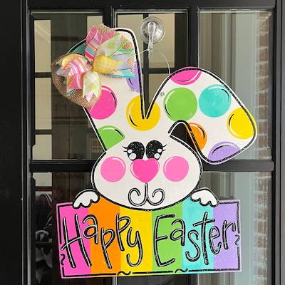 Easter Door Hanger Personalized Door Hanger Easter Decor Bunny Door ...