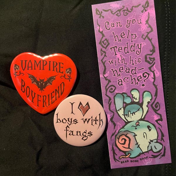 Vampire Girlfriend/boyfriend Matching Couple Pinback Buttons - Etsy