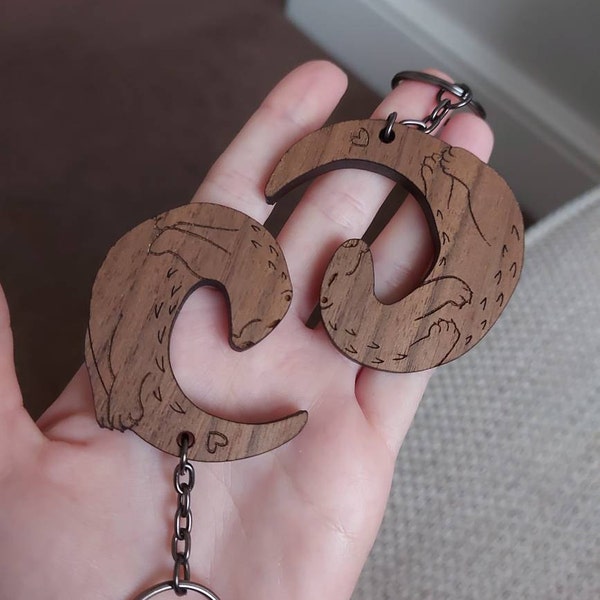 Interlocking River Otter Keychains - Cute Friendship or Relationship ...