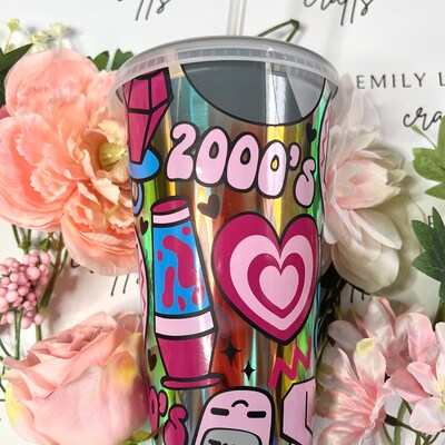 2000s Cold Cup SVG, Y2K Cold Cup Svg, No Hole Cold Cup Wrap Svg, Flip ...