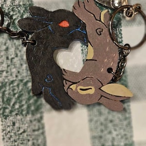 Desert Friends Owl and Fennec Fox Couple Keychains Bff Relationship ...