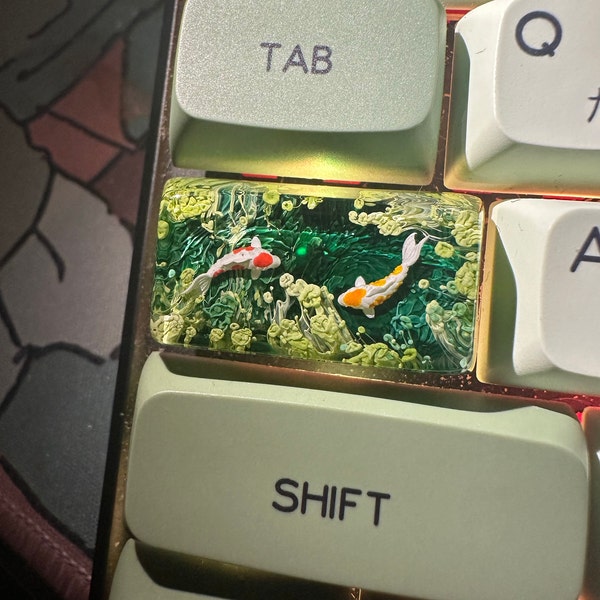Keycap Koi Fish, Artisan Keycap, Backspace Keycap Profile Cherry and ...