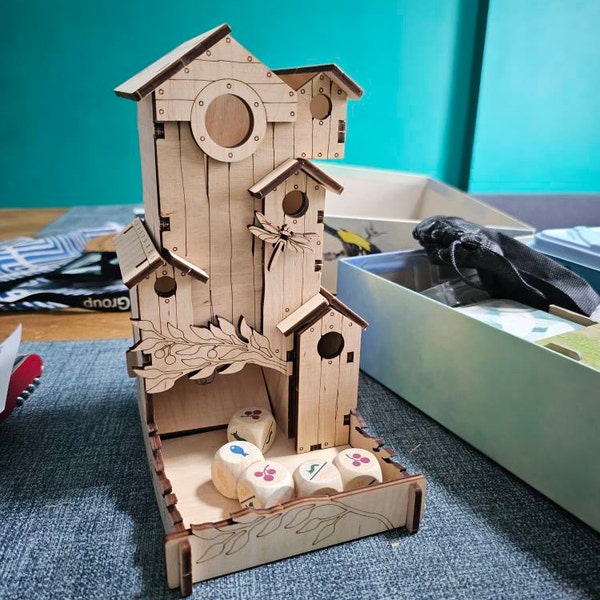Dice Tower Bird Song for Wingspan Board Game, Wooden Bird Feeder, Dice ...