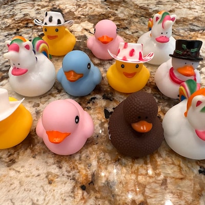 Cowboy Hat Themed Yellow Rubber Duck Ducks Pink Black Cow Print White ...