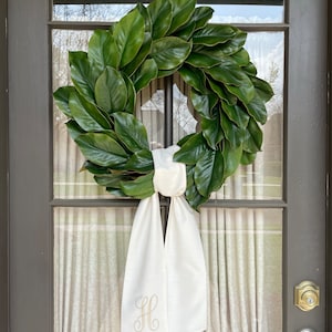 Laurel Swag Monogram Wreath Sash - Etsy