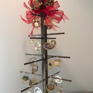 LARGE Rustic Stained Christmas Tree Ornament Holder, Display, Stand ...