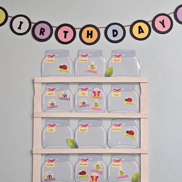 Jar Bug Birthday Bulletin Board Kit Spring Birthday Display Editable - Etsy