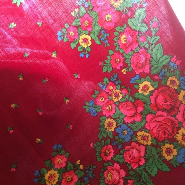 80s Vintage Russian Shawl, Ukrainian/russian Style, 100% Wool, Floral ...