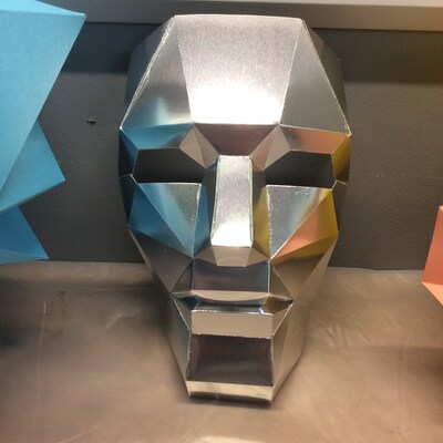 DIY Human Face Mask, Low Poly Paper Craft Template, Printable Human ...