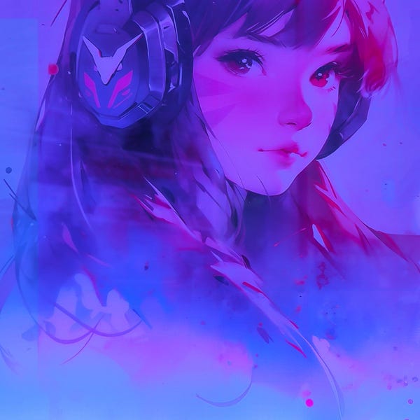 Illustration Cybergirl Netrunner Portrait Art Print Anime - Etsy