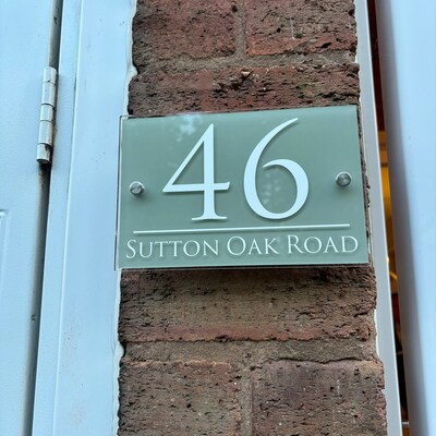 Traditional House Number Signs & Address Plaques in Sage Green - Etsy UK