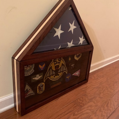 Memorial Flag Display Case With Certificate Shadow Box - Etsy