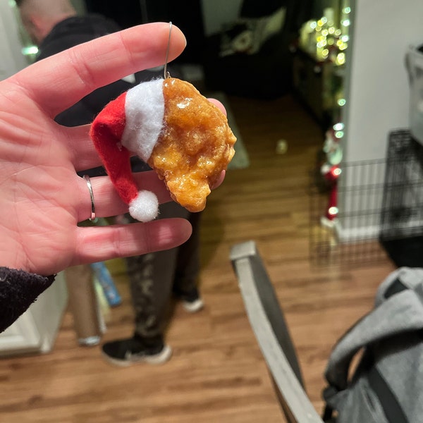 Real Chicken Nugget With Santa Hat Ornament (real Preserved Chicken ...