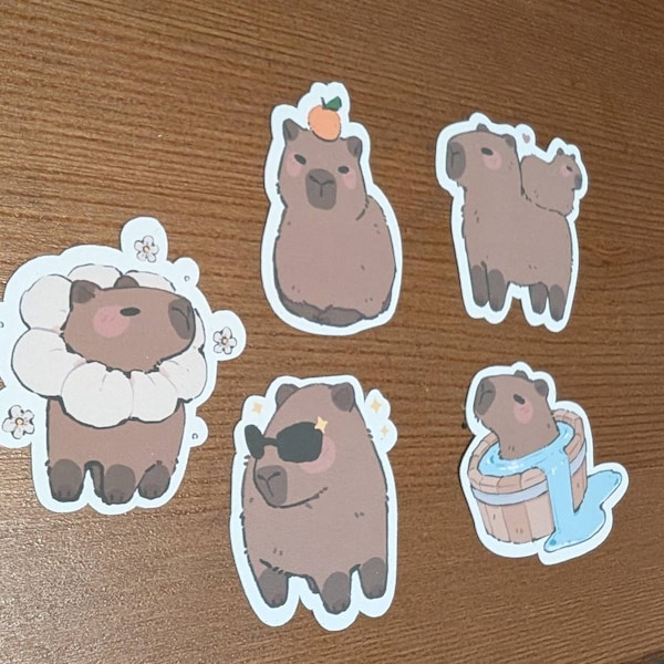 Cute Capybara Sticker Set | Cute Capybaras Sticker Pack Waterproof ...