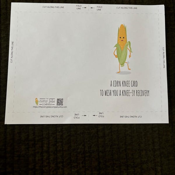 Knee Replacement Get Well Soon Card, Funny Recovery Card Perfect for ...