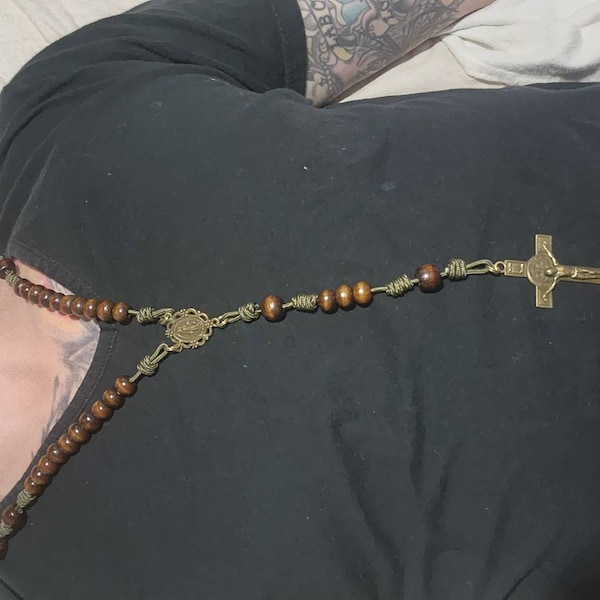 Indestructible Rosary - Heavy-duty Gunmetal Beads and 2.5" Benedict ...