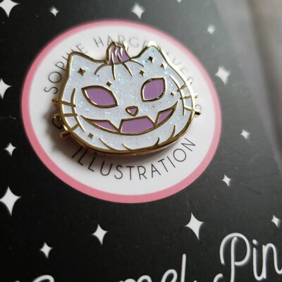 Pumkitty Pumpkin Halloween Hard Enamel Pin 5 Colours - Etsy