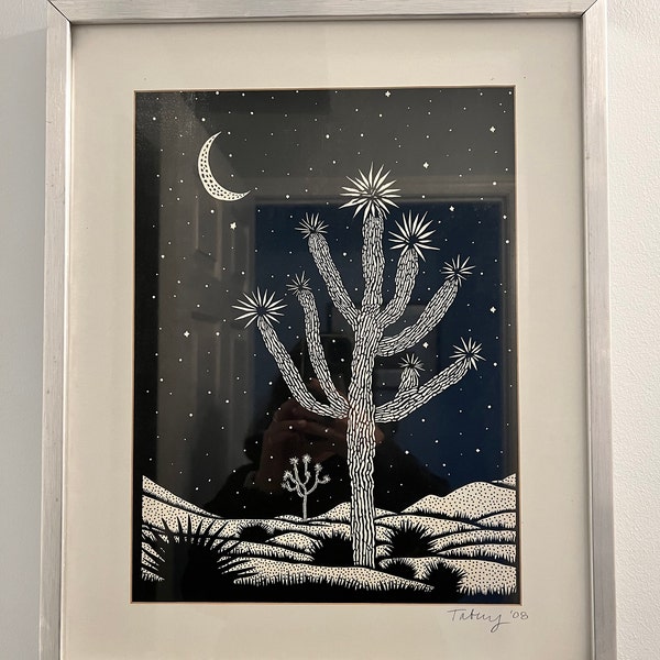 Joshua Tree Block Print Poster, Western Decor, Southwestern Design ...