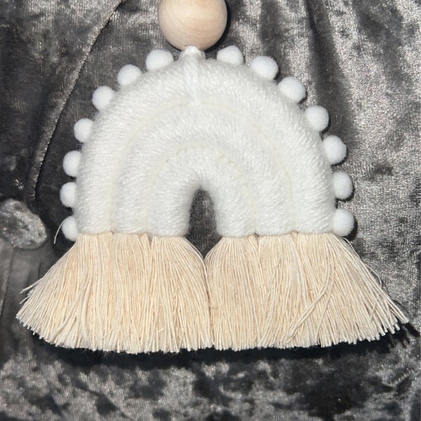 Mini Macrame Rainbow Daisy Rainbow Car Charm Car Accessories Spring ...