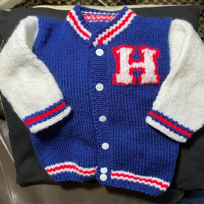 Back to School Kids Jacket Knitting Pattern Varsity Jacket Letterman ...