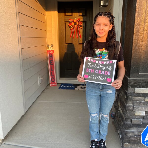 First Day of Fifth Grade Sign, First Day of School Sign, Fifth Grade ...