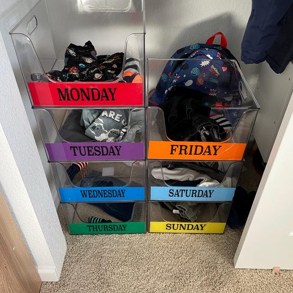 Days of the Week Decals, Days of the Week Stickers, Weekday Decals ...