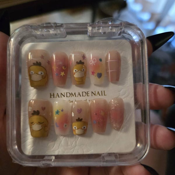 Gengar/handmade Press on Nails/kawaii Cute Nails/pure Hand-painted Nail ...