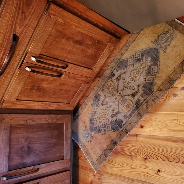 SMALL OUSHAK RUG, 3x6 Small Area Rug, Vintage Rug, Kitchen Rug, Bedroom ...