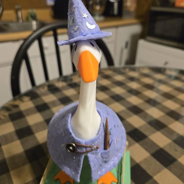 Emotional Support Goose Desk Buddy | Magnetic Goose With Custom Wooden ...
