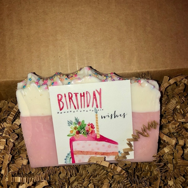 Happy Birthday Soap / Handmade Birthday Cake Soap / Triple Berry Scent ...
