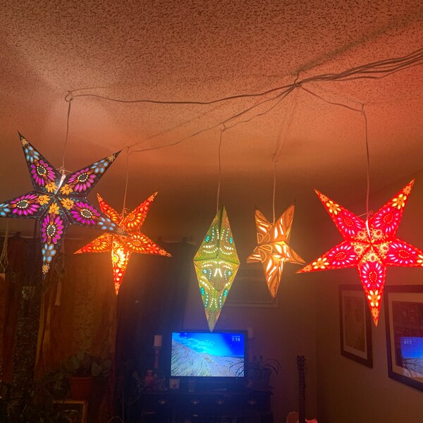 Paper Star Lanterns, Christmas Lights, Holiday Decorations, Home ...