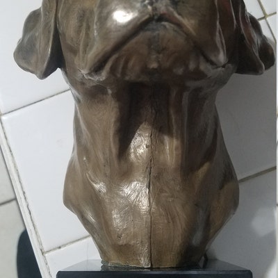Rhodesian Ridgeback Statue, Cold Cast Bronze Sculpture, Marble Base ...