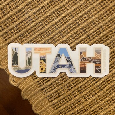 UTAH Clear Sticker Utah State Sticker for Laptop Waterbottle Utah Snow ...