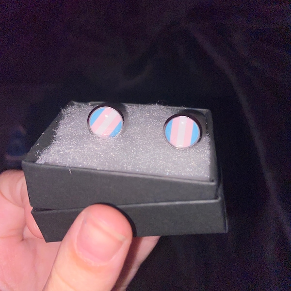 Transgender Pride Flag Transgender Flag Transgender Earrings Stud ...