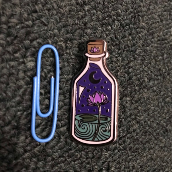Essence of Nymphaea Enamel Pin | Magic Water Lily in a Witch Bottle ...