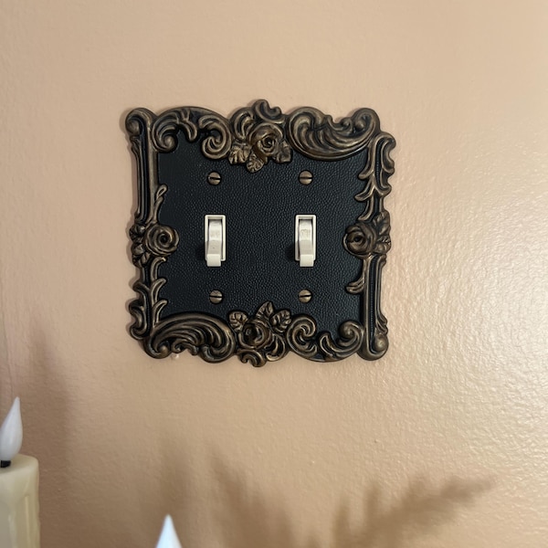 Ornate Gothic Light Switch Cover | Black and Gold Wall Plate ...