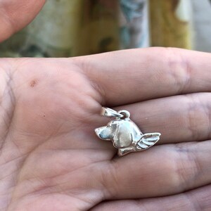 Sterling Silver Boston Terrier Angel On A Circle Frame Pendant | Etsy