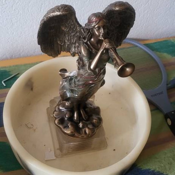 Angel Musician Trumpet Statue, 26 CM Angel Statue, Musician Angel ...