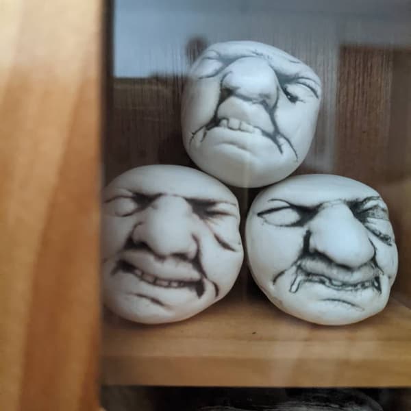 VTG New Old Stock 90's Creepy Face Ball Set Shrunken Heads Oddity ...