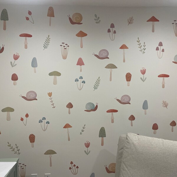 Woodland Mushroom Wall Decals - Removable, Reusable Wall Stickers ...