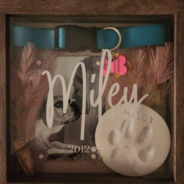 Personalized Pet Dog/cat Memories Memorial Keepsake Shadowbox With Name ...