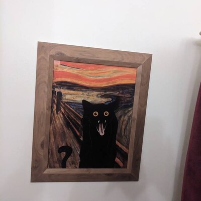 Cat Poster the Scream Cat Print Original Painting Cat Portrait Unique ...