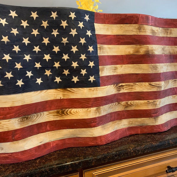 DIY Waving Wood American Flag - Digital Build Plans / Woodworking / How ...