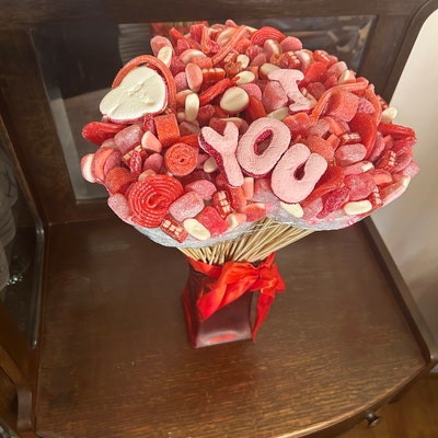 Red Candy Bouquet, Candy Assortment, Birthday Gift, Occasions, Love ...
