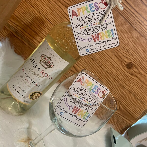 Printable Teacher Wine Tag. Apple for Teacher Used to Be Fine, You All ...