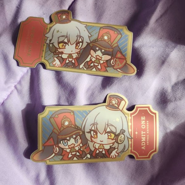 Honkai: Star Rail Astral Express Ticket Matte Gold Stickers / Water ...