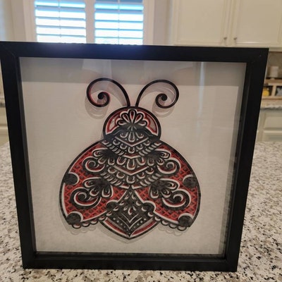 3D Layered Mandala Lady Bug SVG 4 Layers Cut File Glowforge Svg Dxf Svg ...