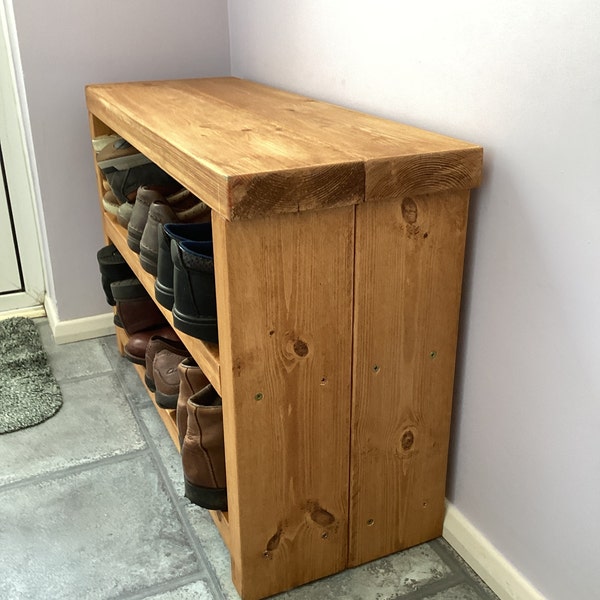 TCM015 Rustic Banded Scaffold Board Bench Chunky Solid Wood Hand Made ...